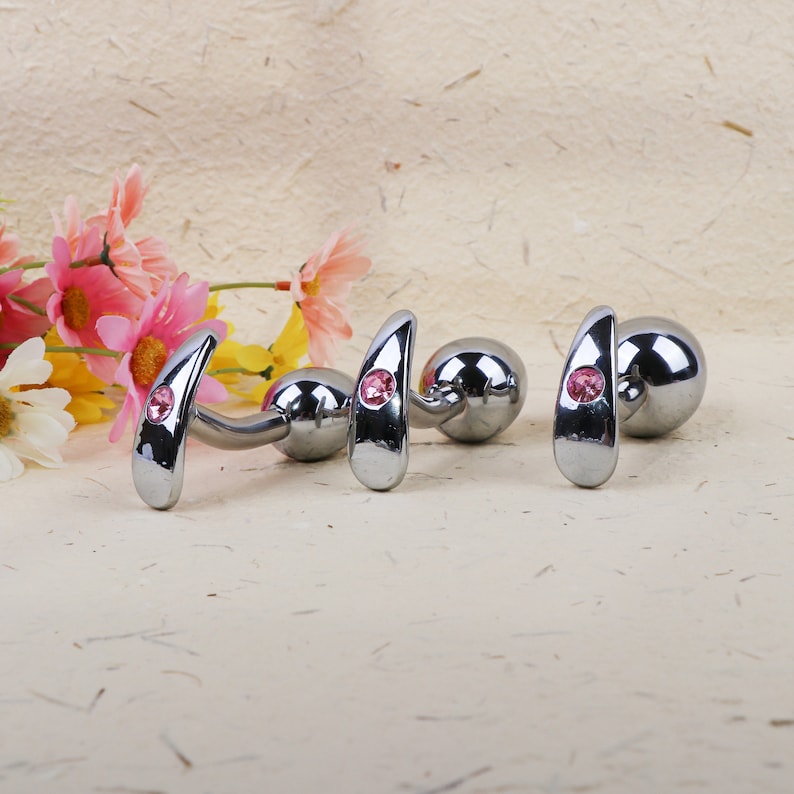 3 Sizes Metal Butt Plug With Jewelry Training Butt Plugs G Spot