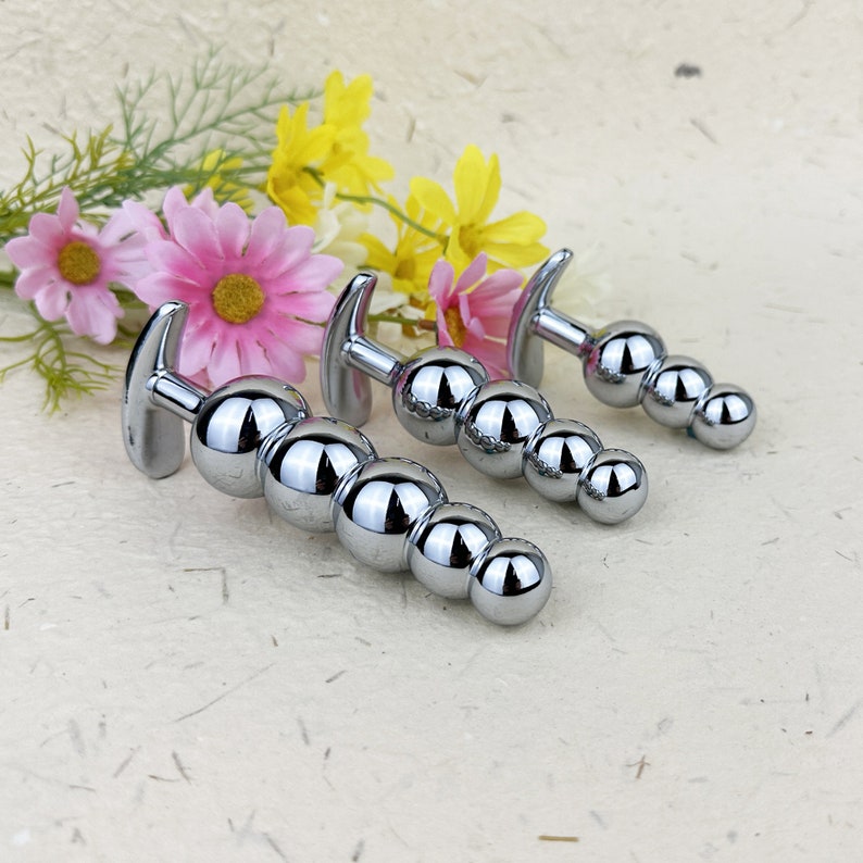 3 Sizes Metal Butt Plug With Jewelry, Anal Beads Training Butt Plugs, G ...