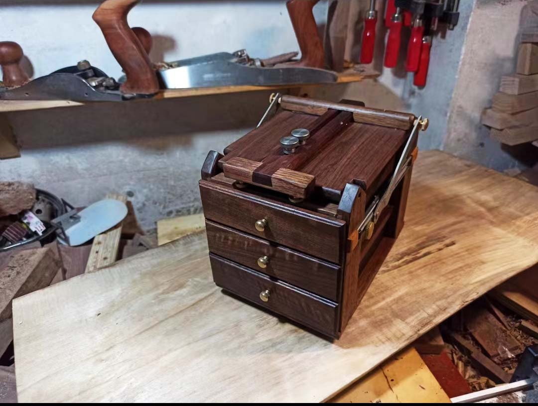 Handmade Three-layer Pochade Box Walnut Metal Stitching Color - Etsy