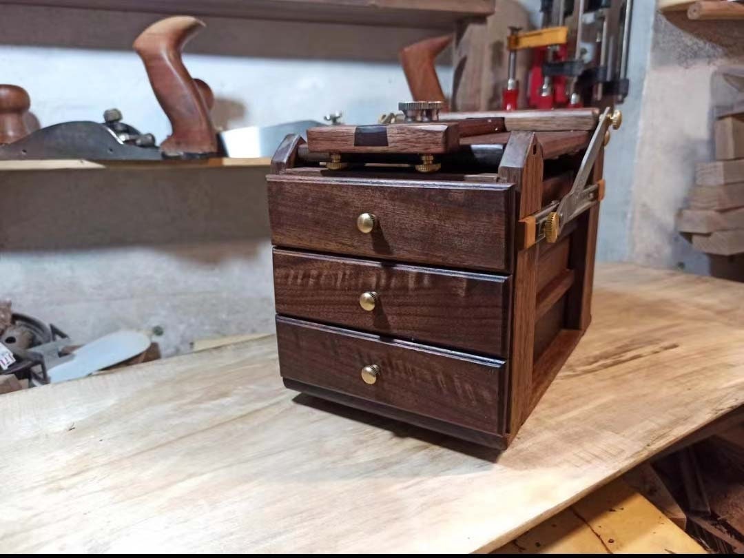 Handmade Three-layer Pochade Box Walnut Metal Stitching Color, Textured ...