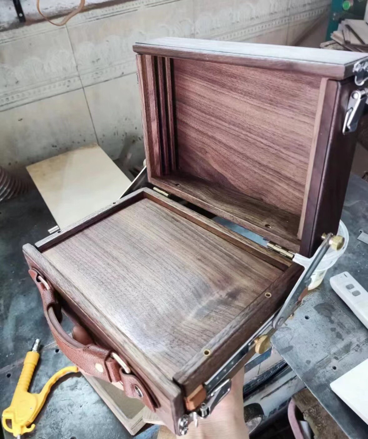 Handmade Walnut Mini Pochade Box,oil Painting Storage, Portable Travel ...