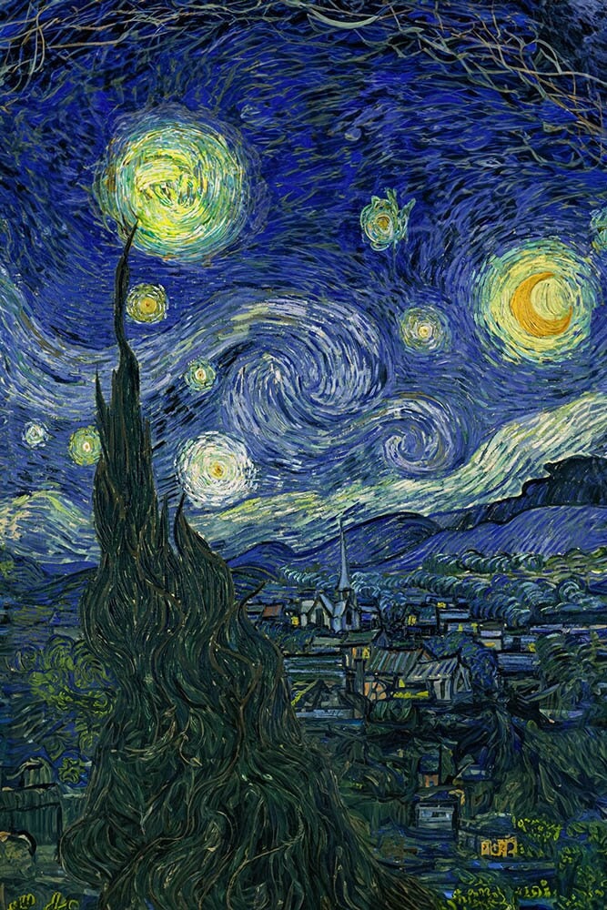 Vincent Van Gogh's Starry Night Print, Starry Night Poster, Van Gogh ...