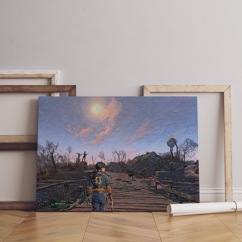Fallout Art Print Video Game Art on Canvas Fallout 4 Painting Fallout ...