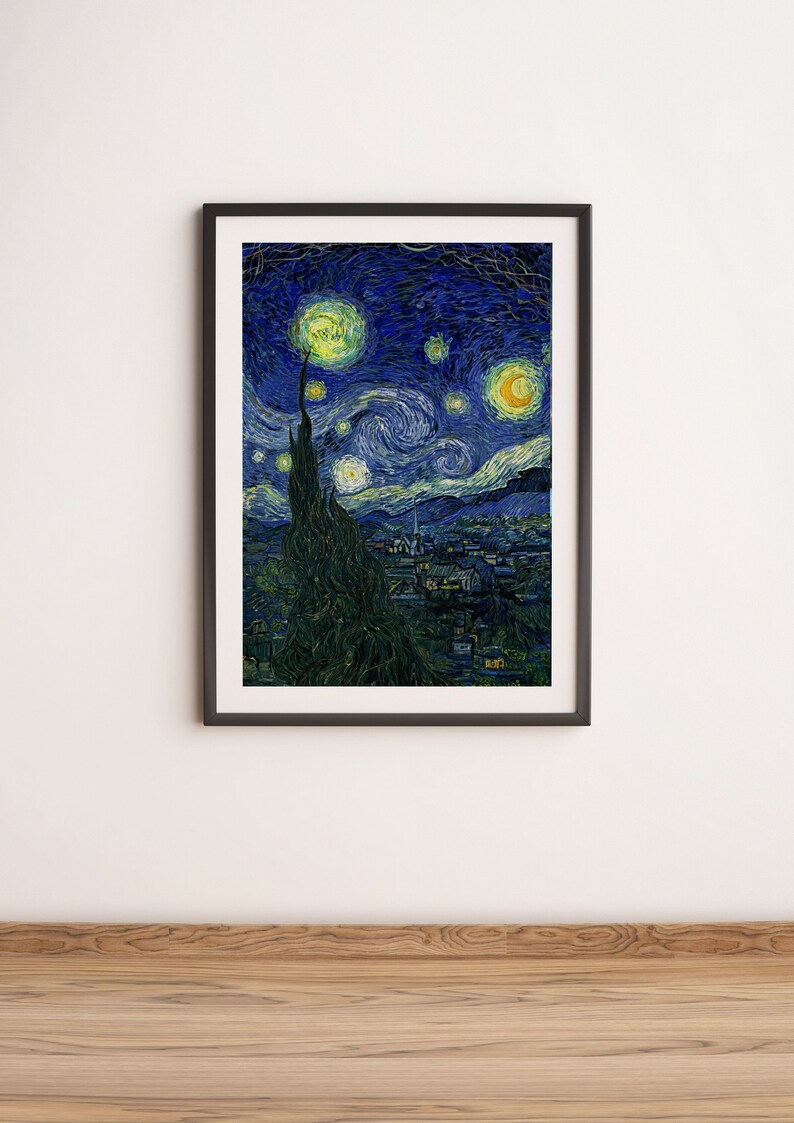 Vincent Van Gogh's Starry Night Print, Starry Night Poster, Van Gogh ...
