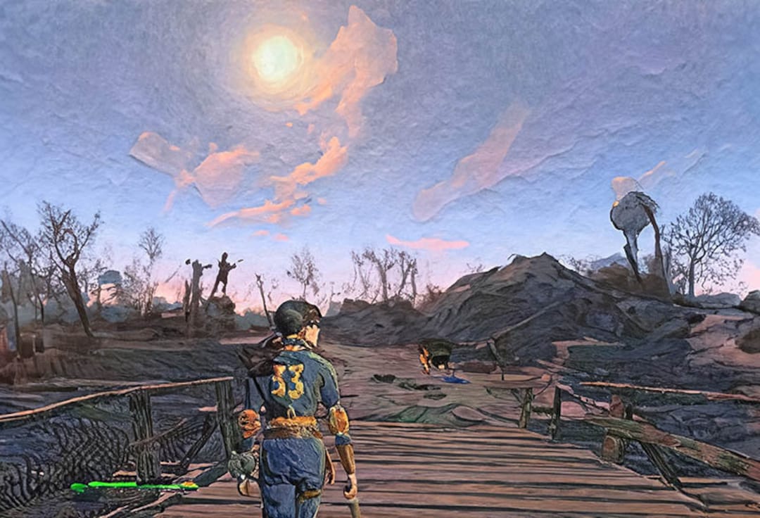 Fallout Art Print Video Game Art on Canvas Fallout 4 Painting Fallout ...