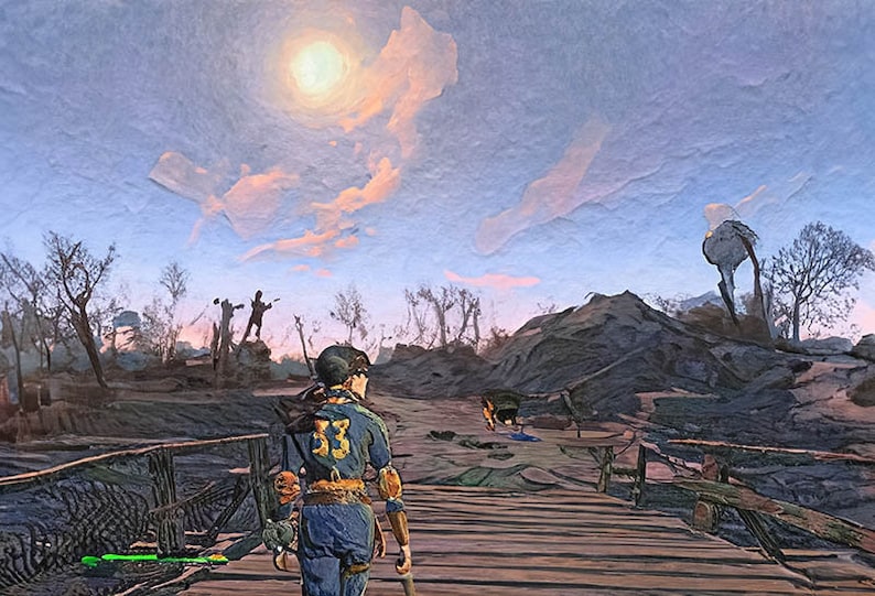 Fallout Art Print Video Game Art on Canvas Fallout 4 Painting Fallout ...