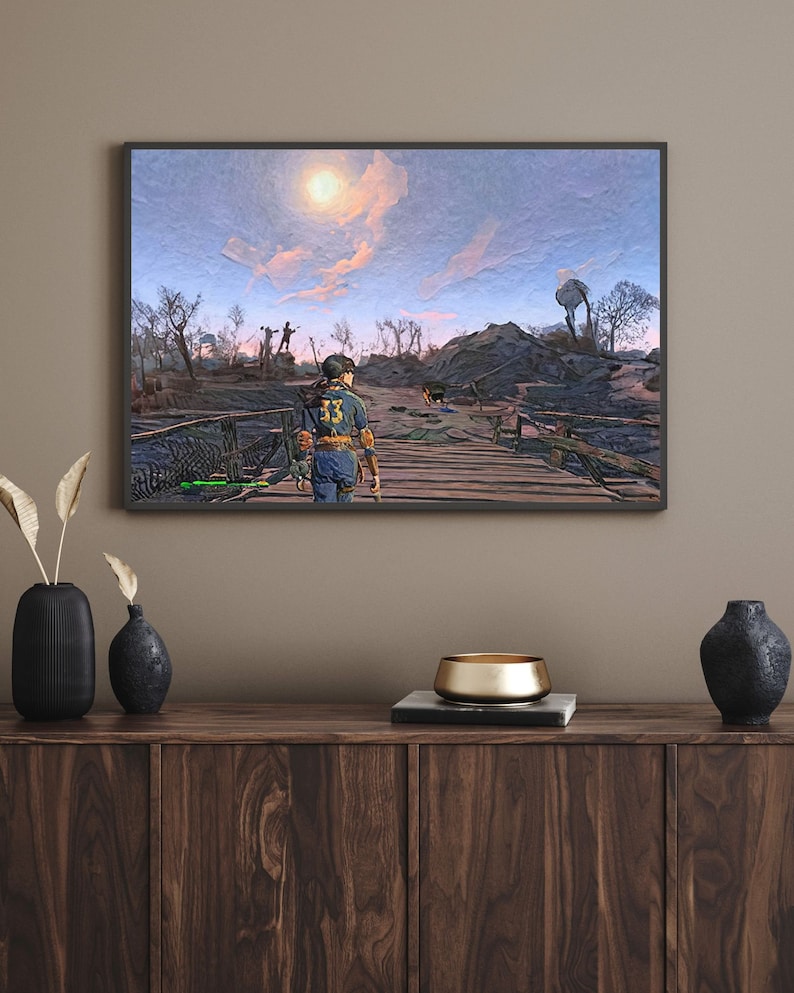 Fallout Art Print Video Game Art on Canvas Fallout 4 Painting Fallout ...