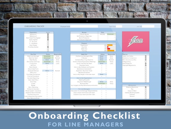 Onboarding Tracker Spreadsheet New Starter Checklist - Etsy