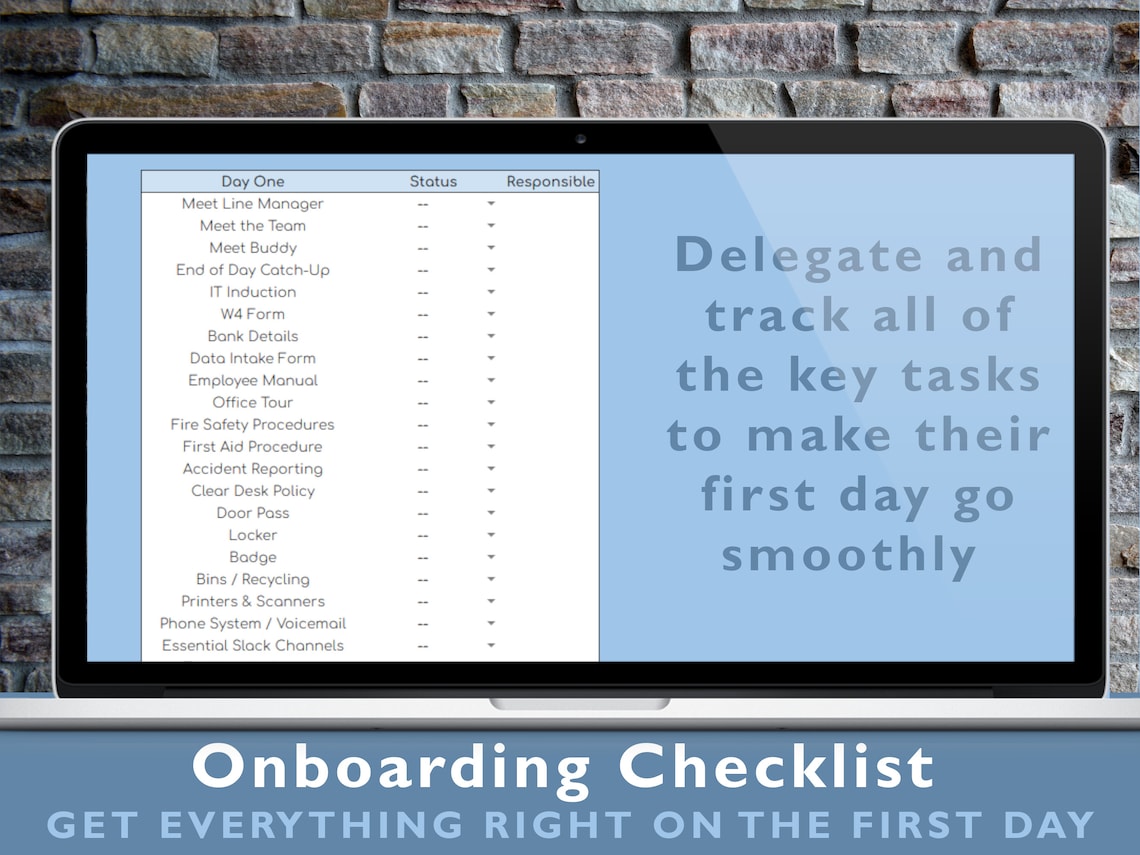 Onboarding Tracker Spreadsheet | New Starter Checklist | Editable New ...