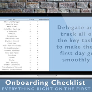 Onboarding Tracker Spreadsheet | New Starter Checklist | Editable New ...