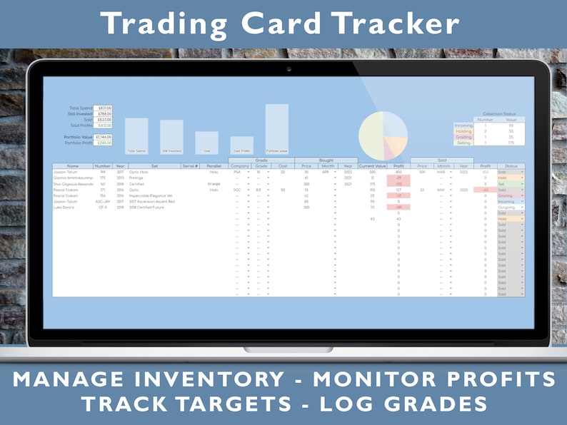 Trading Card Tracker Spreadsheet | PSA, BGS, SGC and All Major Graders ...
