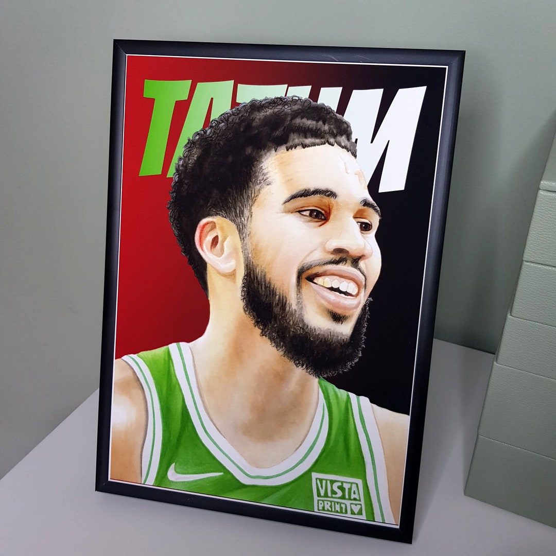 Jason Tatum Art Print | Basketball Poster | NBA Poster | Boston Celtics ...