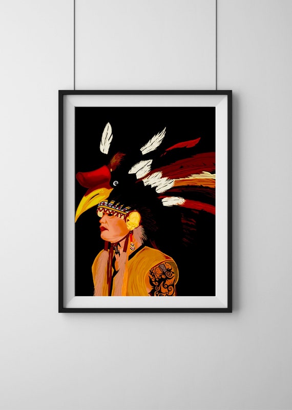 Portrait Iban Warrior Poster Borneo - Etsy