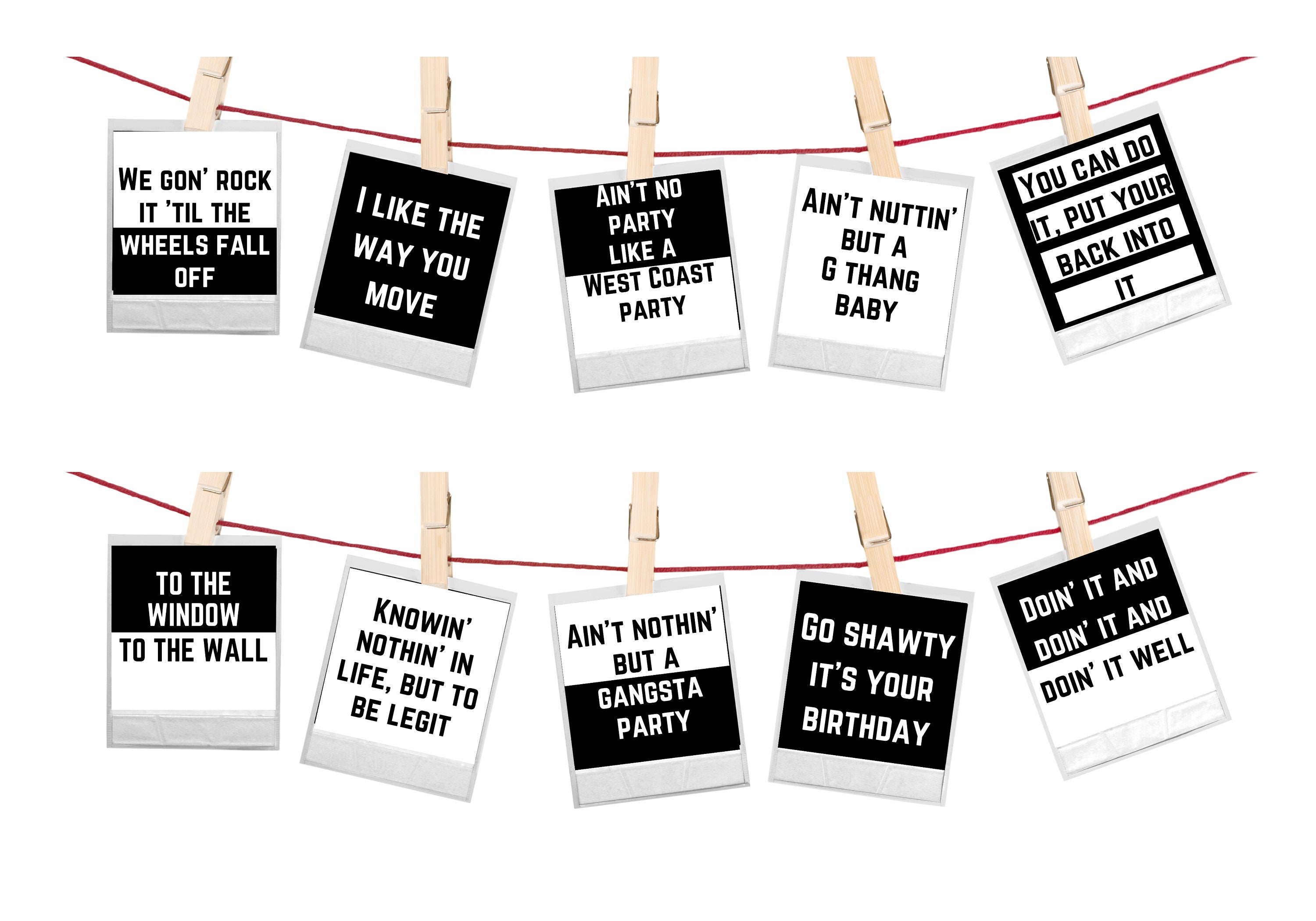 Hip Hop Digital Print, 80s 90s 00s Hip Hop Party Decorations, Printable ...