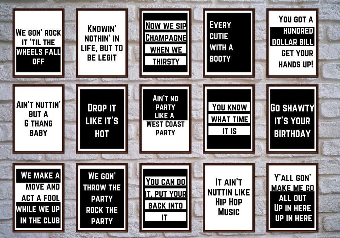 Hip Hop Digital Print, 80s 90s 00s Hip Hop Party Decorations, Printable ...