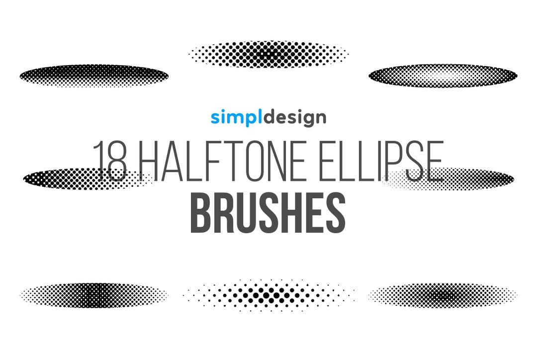 Halftone Ellipse Photoshop Brushes | Retro Texture Brush Set - Etsy