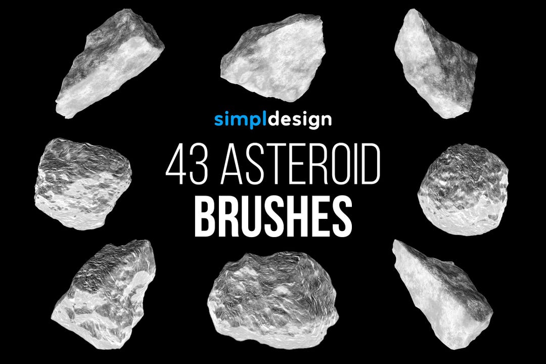 43 Asteroid Photoshop Brushes: Space Rock & Galaxy Texture Effects - Etsy