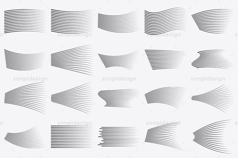 25 Speed Lines Photoshop Brushes: Dynamic Motion Effects (digital Art ...