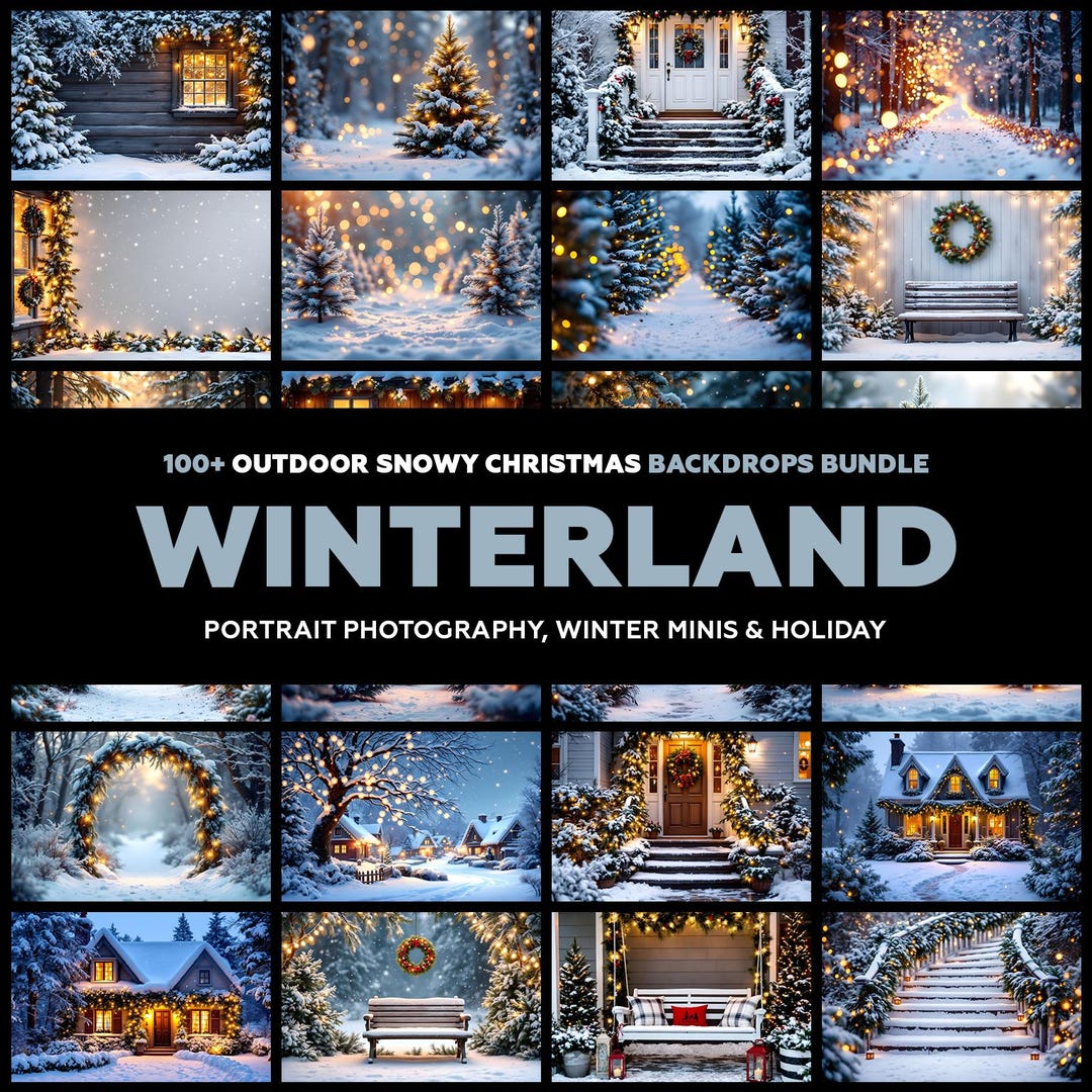 100+ Outdoor Snowy Christmas Backdrops | Winter Wonderland Photography ...