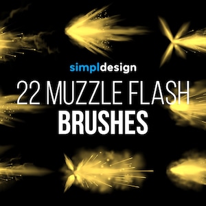 22 Muzzle Flash Photoshop Brushes | Realistic Gun Fire & Explosion ...