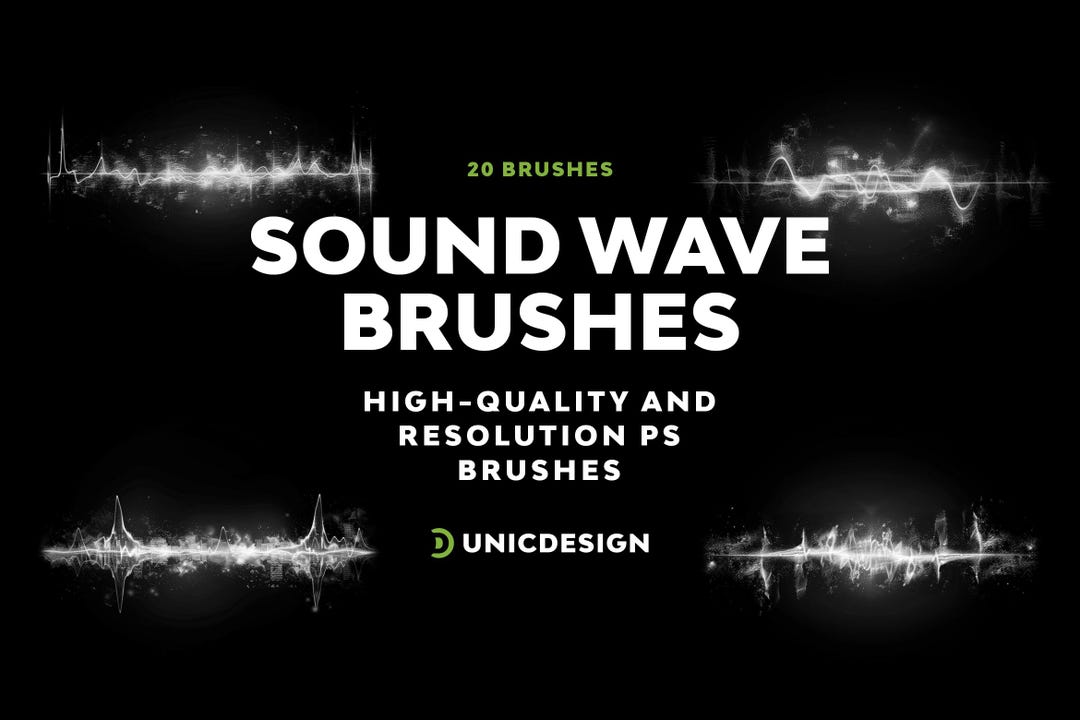 Sound Wave Photoshop Brushes | Music Visualizer FX (digital Art) - Etsy