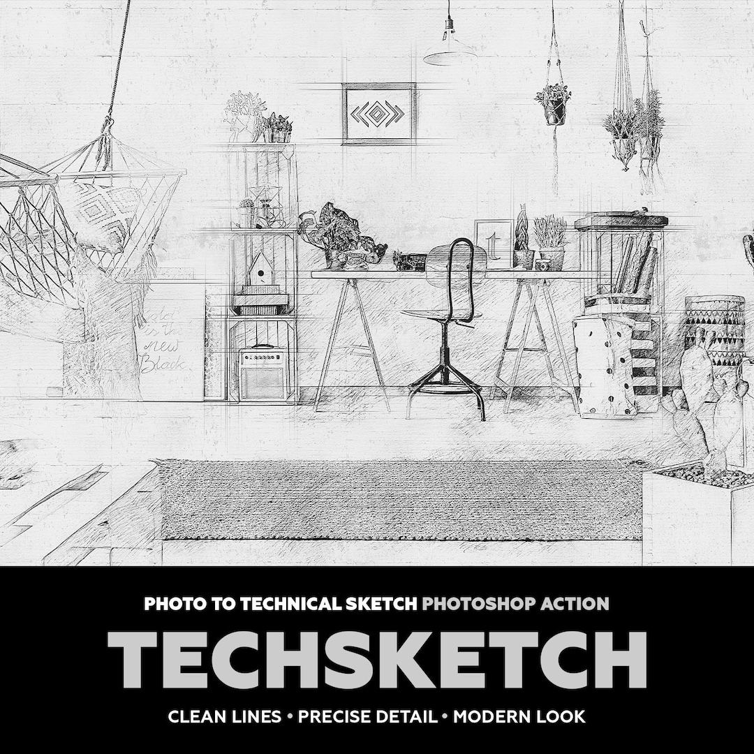Photo to Sketch Effect: Technicalart Photoshop Action (digital Art ...
