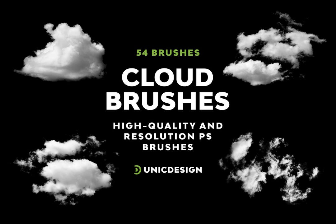 Realistic Cloud Photoshop Brushes | High-resolution ABR Brush Set - Etsy