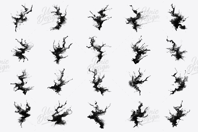 20 Ink Art Photoshop Brushes: Splatter & Sketch Effects - Etsy