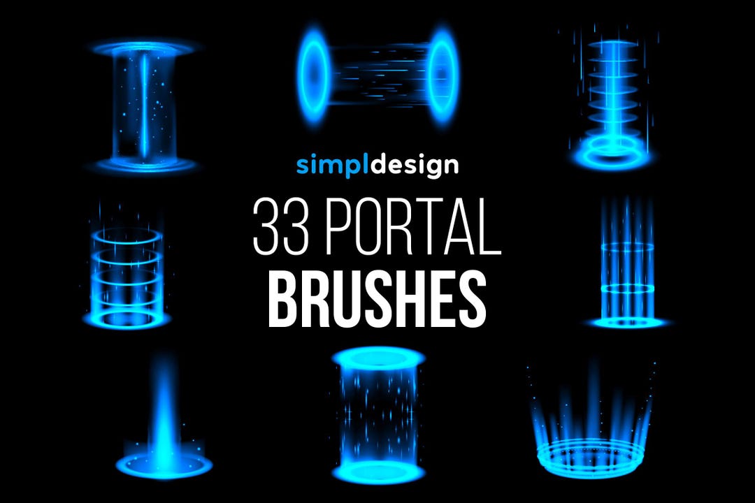 Portal Photoshop Brushes | Energy Swirl, Vortex Effect Set - Etsy