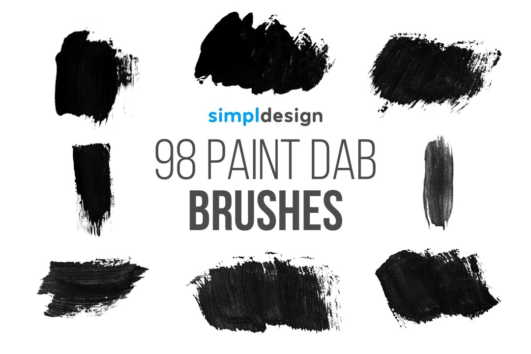 98 Paint Dab Photoshop Brushes | Realistic Texture & Stroke Set - Etsy