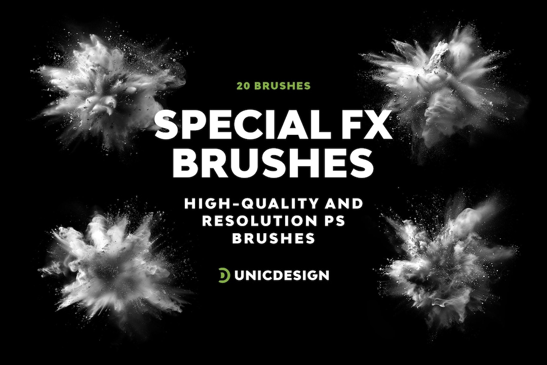20 Powder Explosion Photoshop Brushes: Dynamic Texture Effects (digital ...