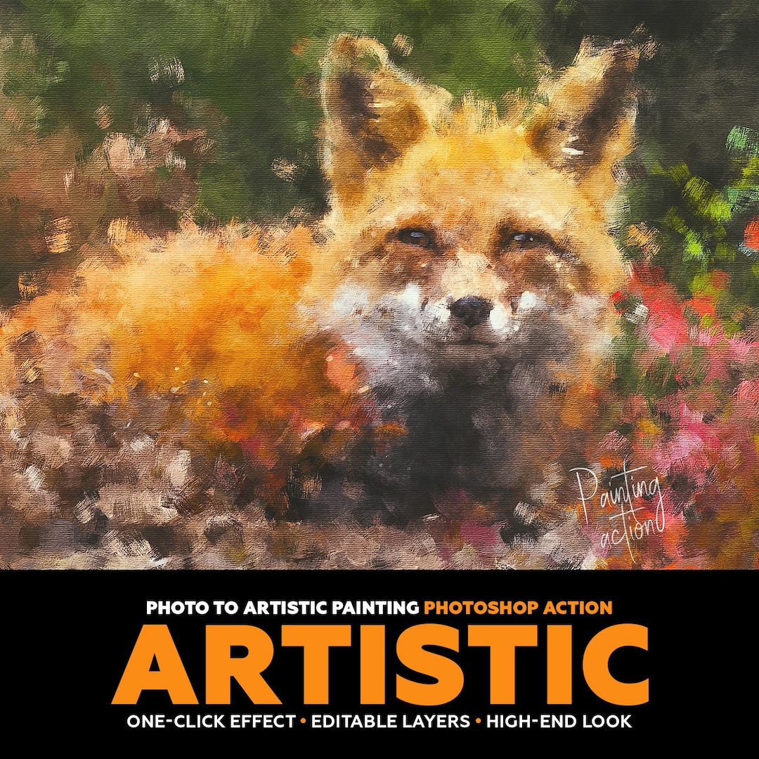 Artistic Painting Effect Photoshop Action: Oil, Watercolor, Acrylic - Etsy