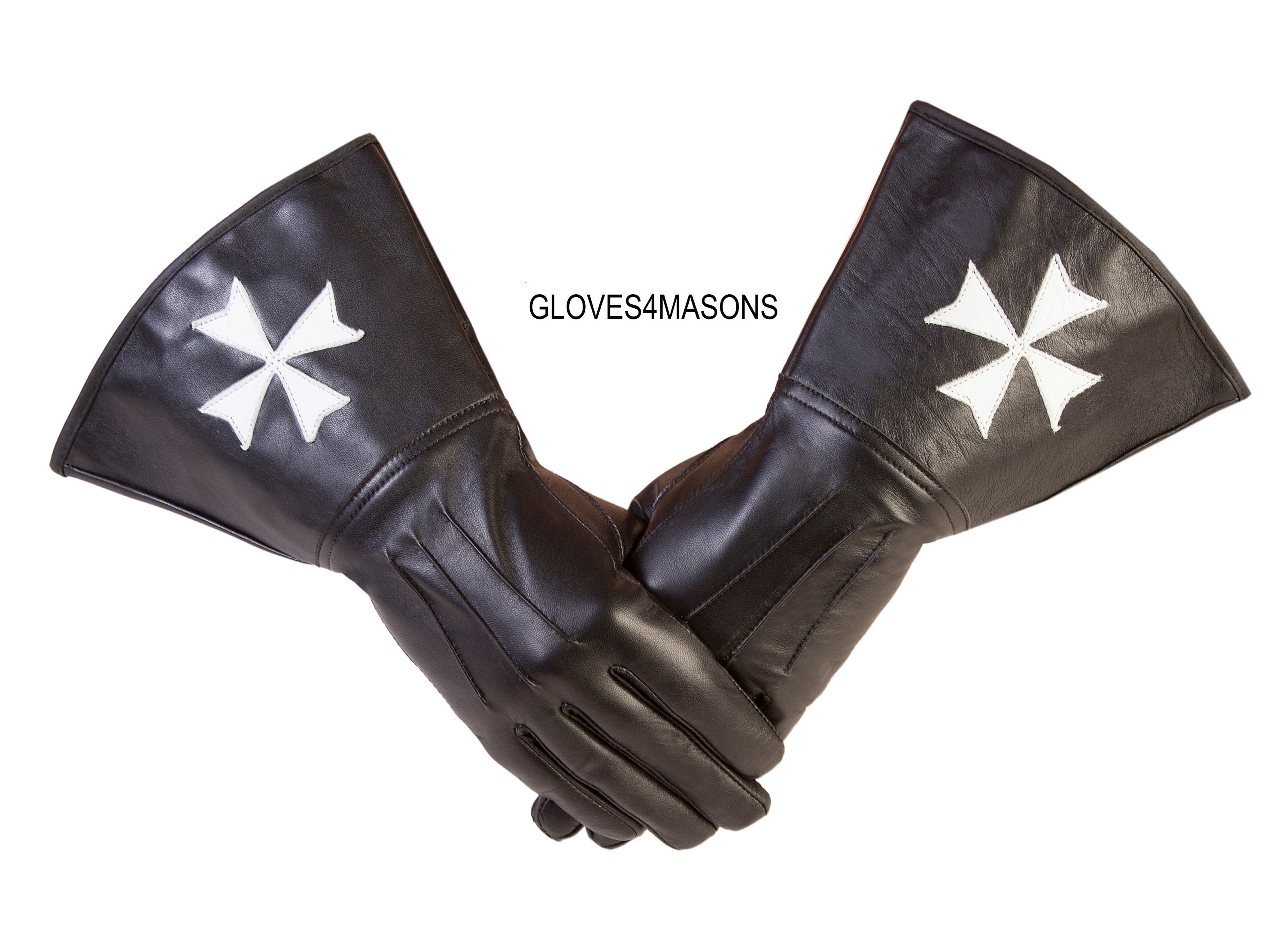 Maltese Cross Masonic Gauntlets in Real Leather - Etsy