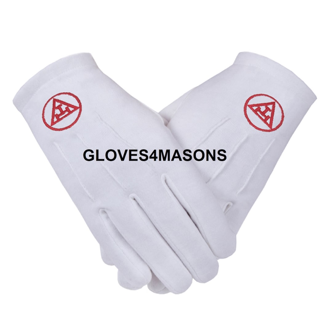 Freemasons Masonic Royal Arch Triple Tau Cotton Gloves Embroidered. - Etsy