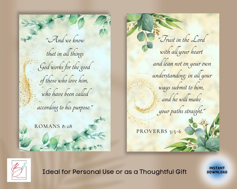Daily Inspiration Scripture Cards, Bible Verse Cards, Printable ...