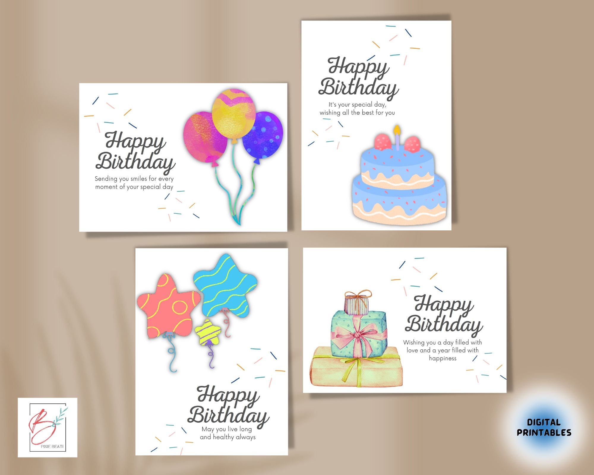 Happy Birthday Card Bundle | Birthday Card Printable for Kids ...