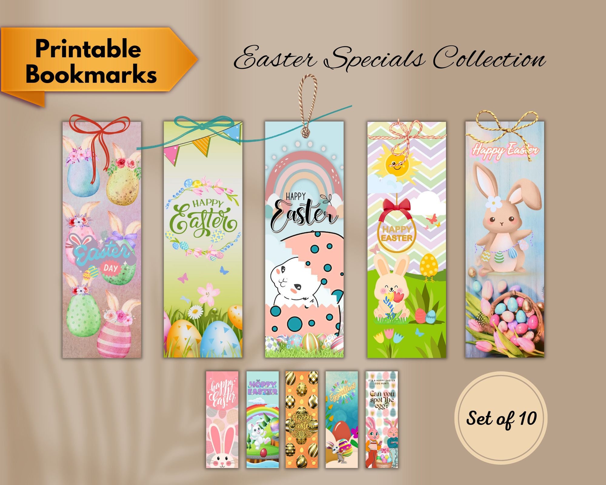 Easter Bookmarks | Printable Bookmarks Easter Set of 10 | Easter ...
