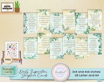 Printable Scripture Cards, Bible Verse Cards, Christian Encouragement ...