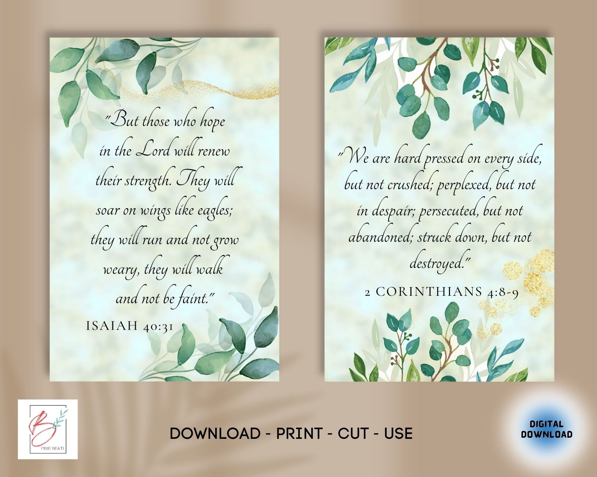 Daily Inspiration Scripture Cards, Bible Verse Cards, Printable ...