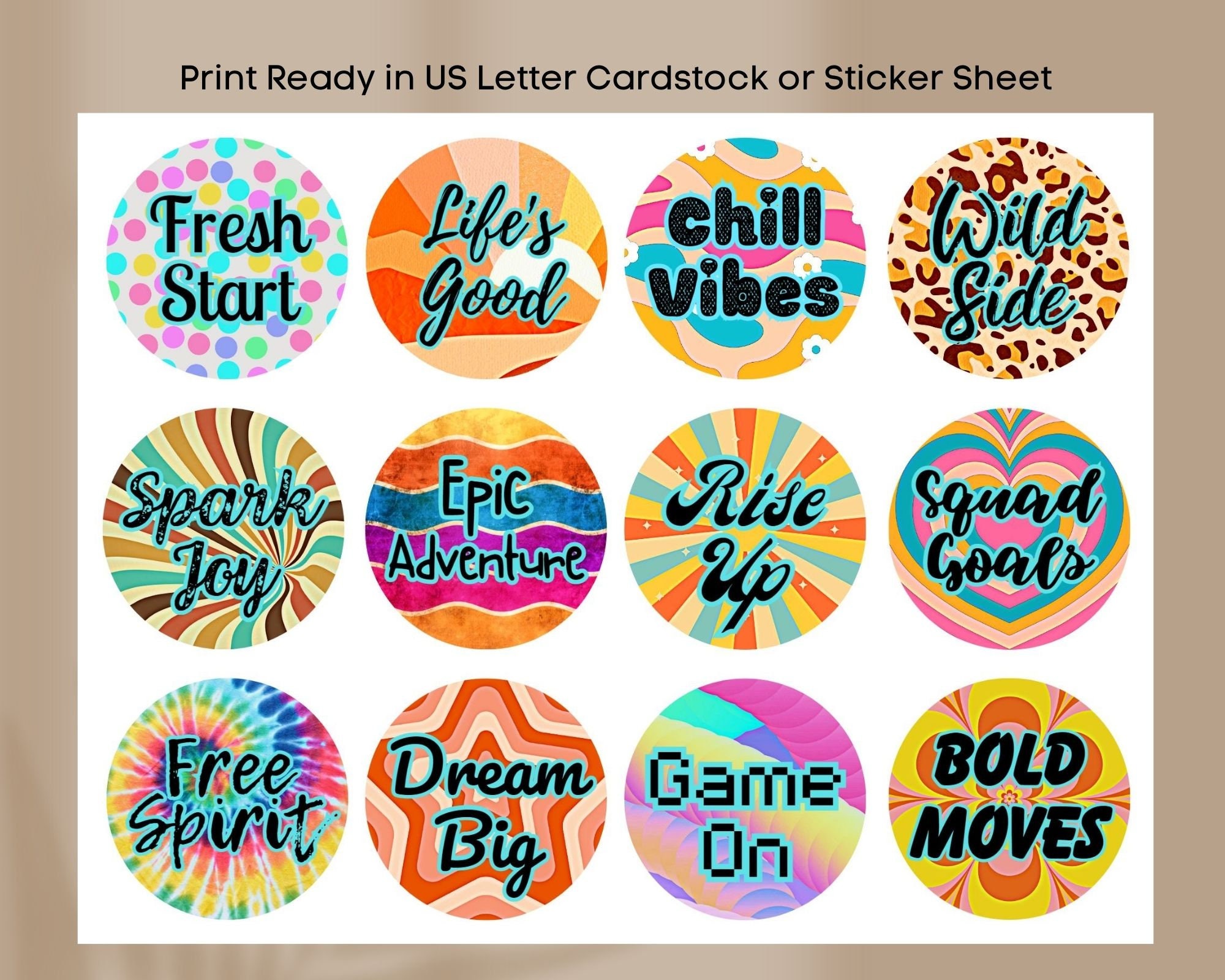 Retro Cardstock for Freshies, Printable Cardstock Design for Freshies ...