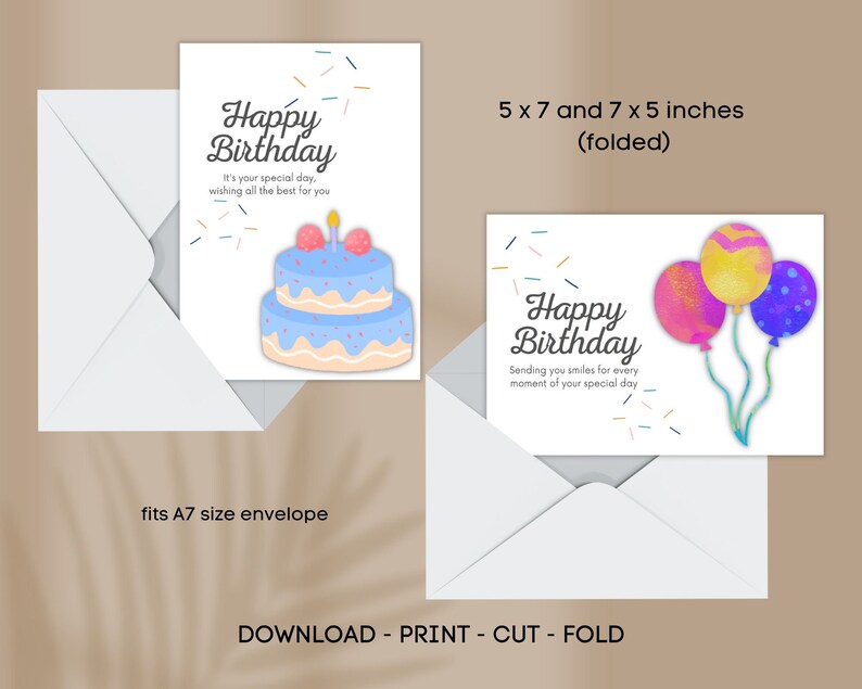 Happy Birthday Card Bundle | Birthday Card Printable for Kids ...