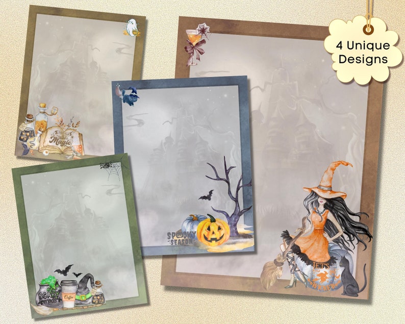 Cute and Creepy Printable Halloween Stationery, Spooky Stationery ...