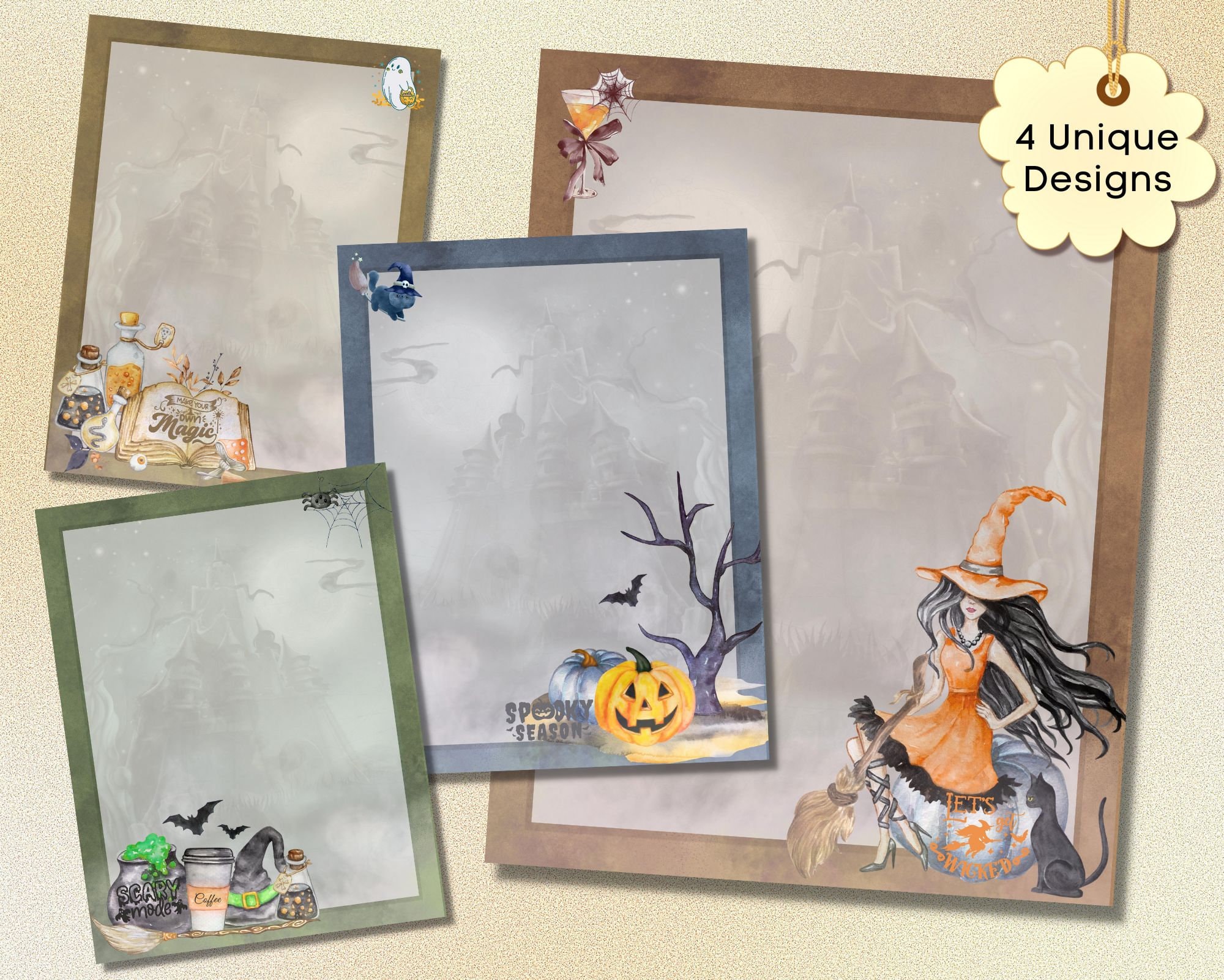 Cute and Creepy Printable Halloween Stationery, Spooky Stationery ...