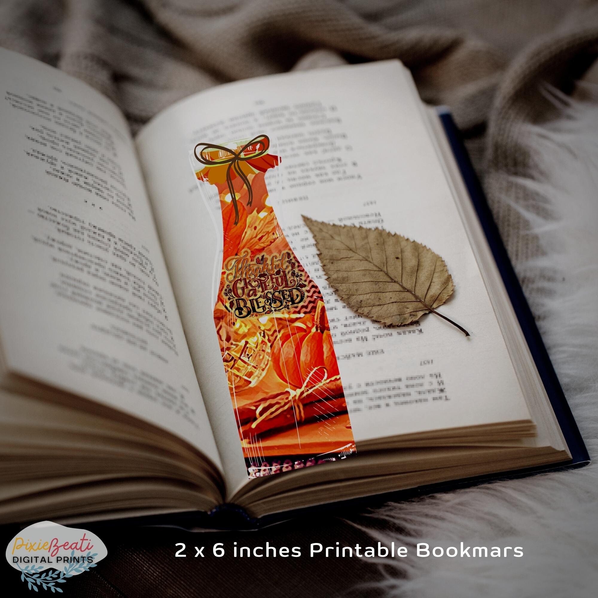 Autumn Bookmarks / Printable Bookmarks Fall Set of 10 / Digital Collage ...