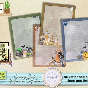 Cute and Creepy Printable Halloween Stationery, Spooky Stationery ...