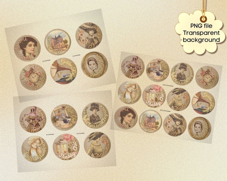 Vintage Cardstock for Freshies: Printable Collage Sheet (digital ...