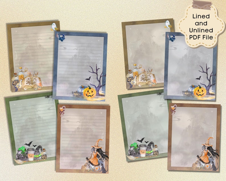 Cute and Creepy Printable Halloween Stationery, Spooky Stationery ...