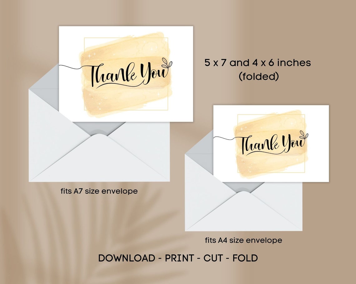 Minimalist Thank You Card, Thank You Card Printable, Printable Cards ...