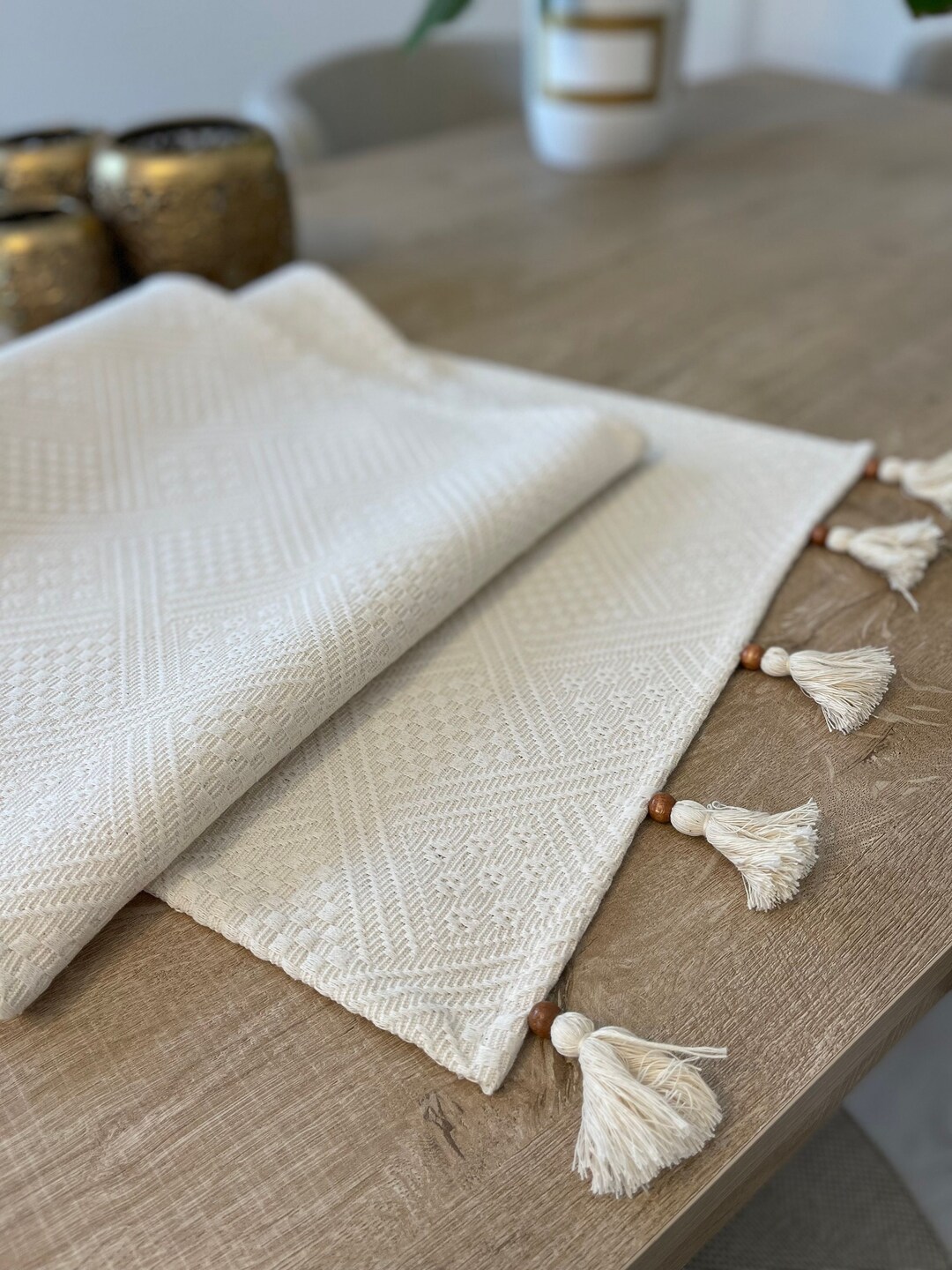 Pyramid Natural Table Runner, Natural Linen Runner, Long Table Runner ...