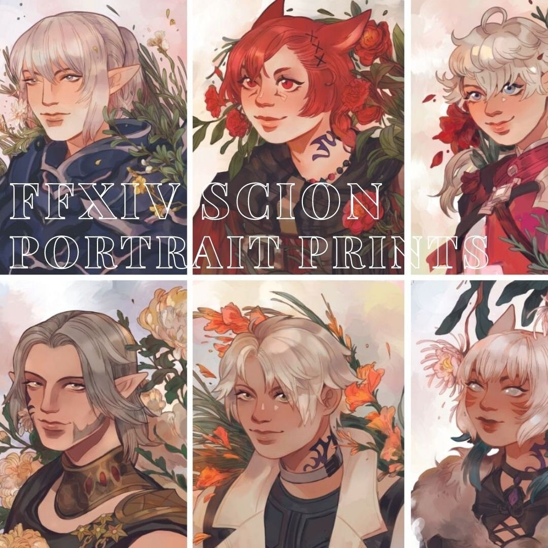 FFXIV Portrait Prints - Etsy